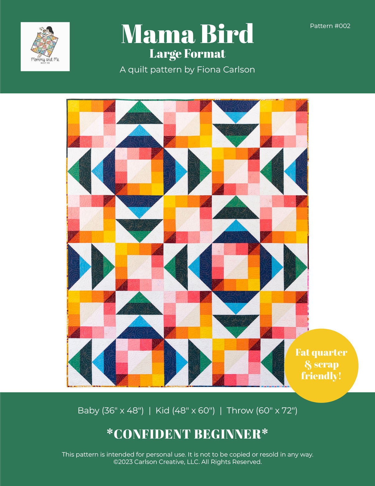 Mama Bird Quilt Pattern (Large Format) – Mommy and Me Quilt Co