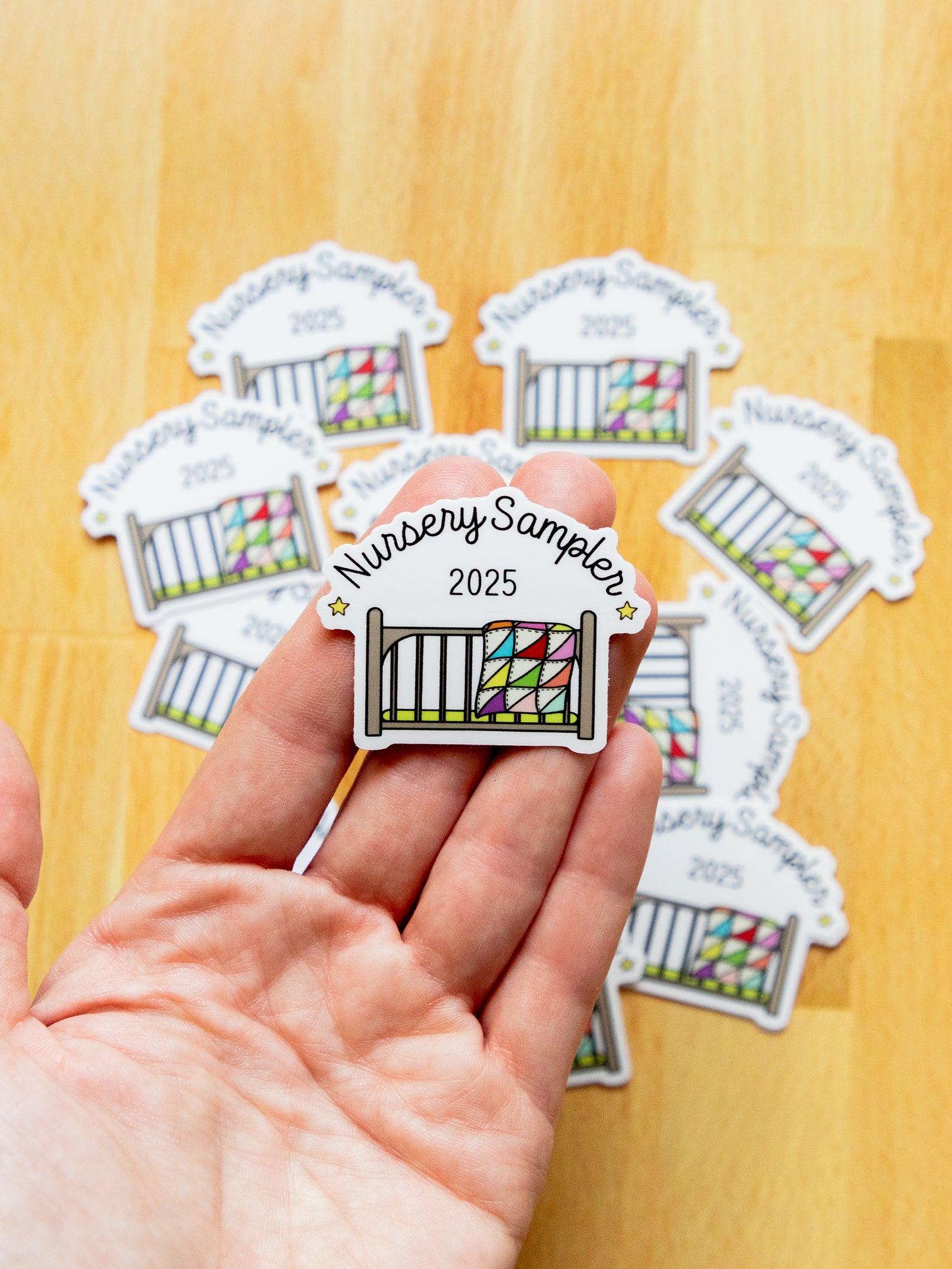 Nursery Sampler 2025 Logo Sticker – Mommy and Me Quilt Co