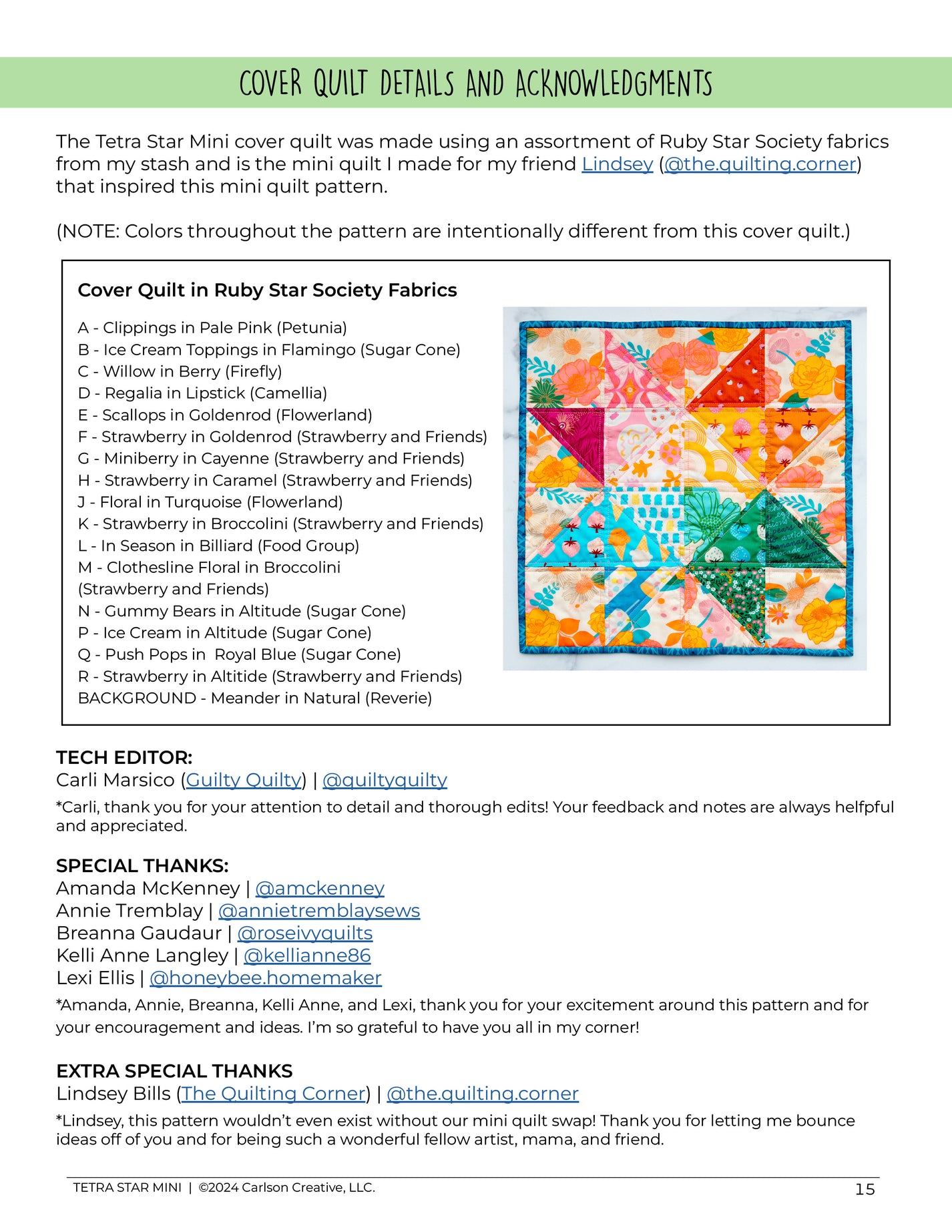 Tetra Star Mini Quilt Pattern – Mommy and Me Quilt Co