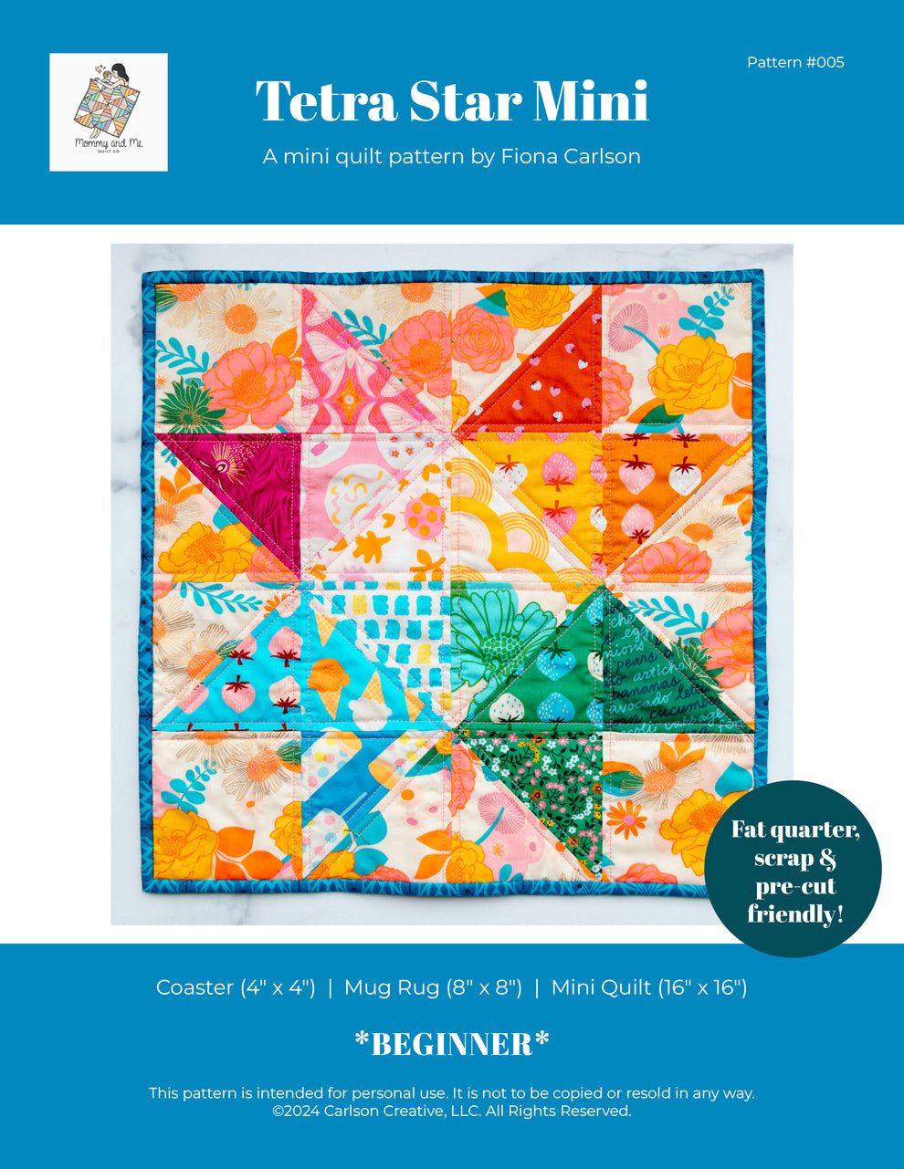 Tetra Star Mini Quilt Pattern – Mommy and Me Quilt Co